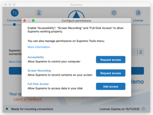 How to use Supremo for Mac running on macOS 10.14 and superior ...