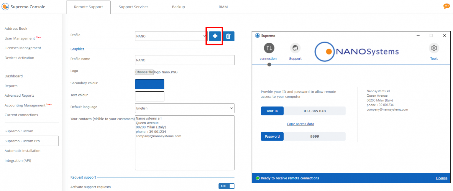 Customise Supremo with advanced features (Custom Pro)