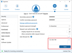 How to change and customise security settings - Supremo Control